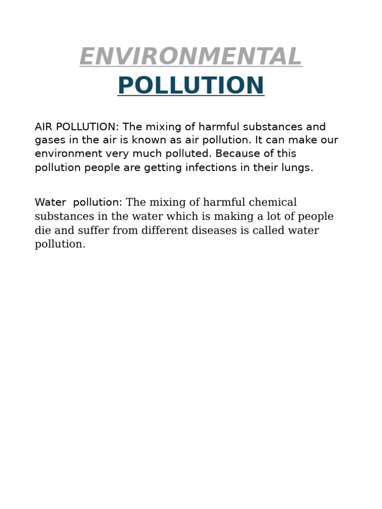 Environmental Pollution | PDF