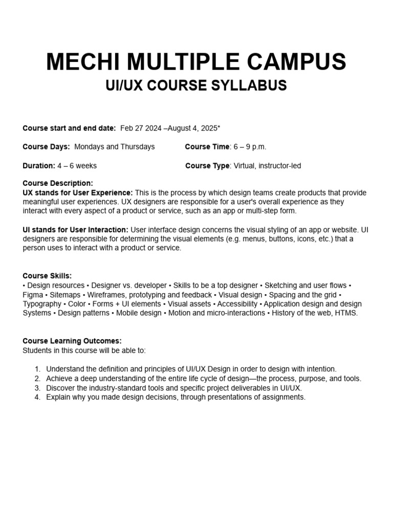 UI UX Syllabus | PDF