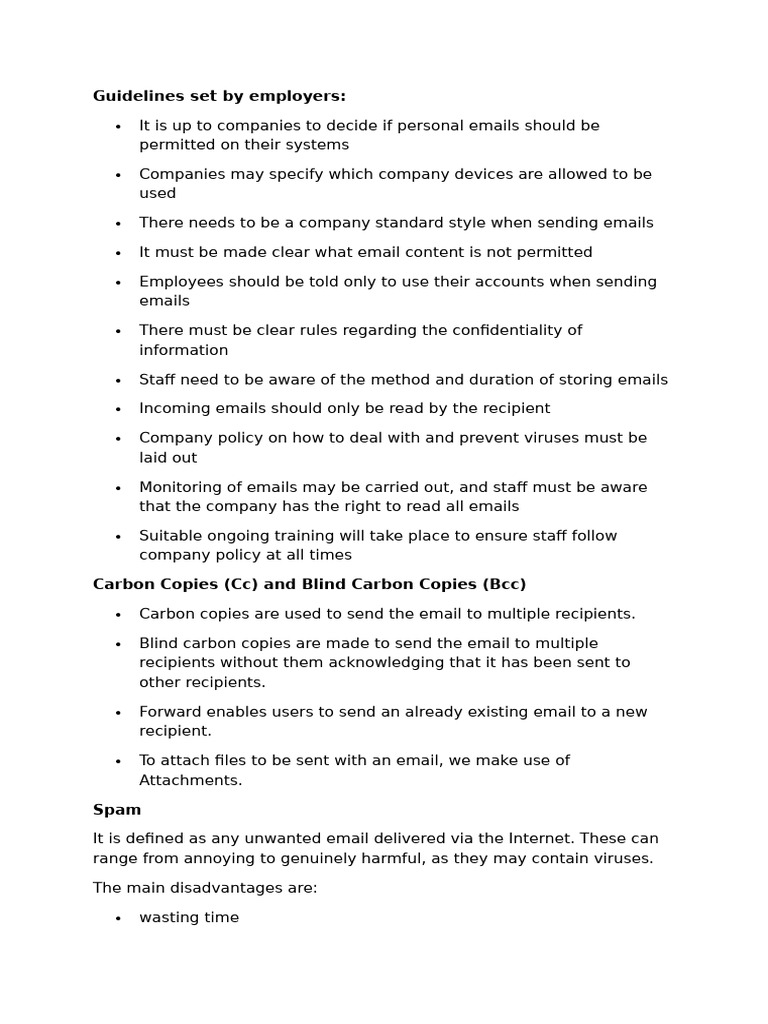 Guidelines Set by Employers | PDF | World Wide Web | Internet & Web