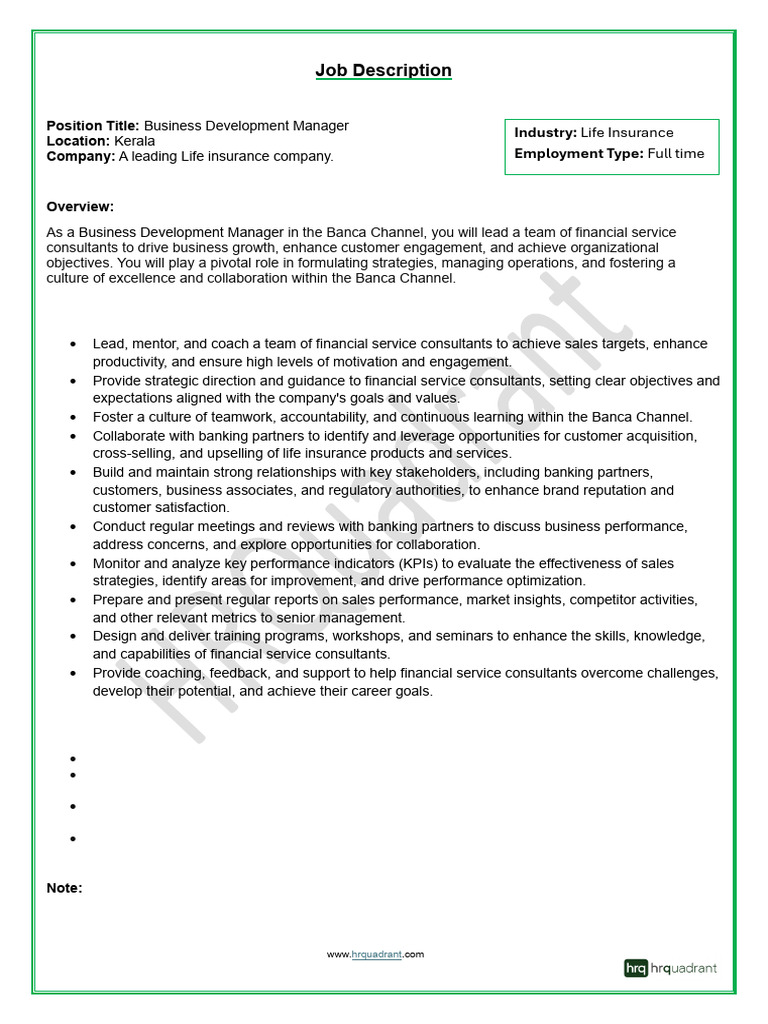 JD BDM Banca | PDF | Business Development | Sales