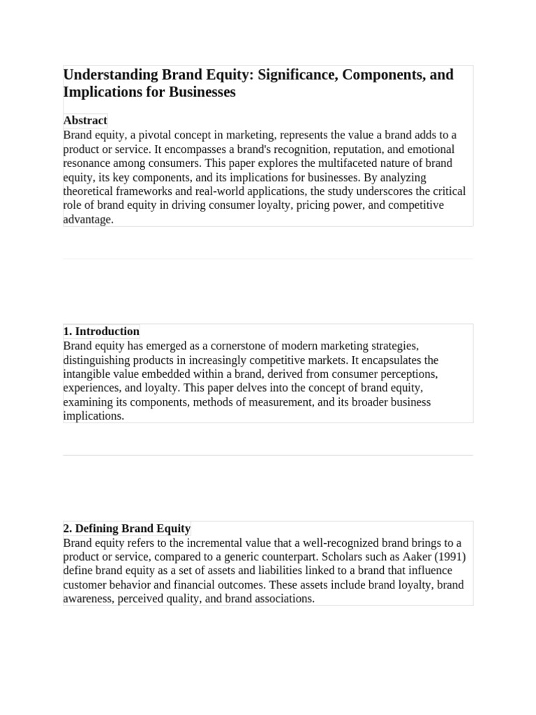 Understanding Brand Equity | PDF | Brand | Marketing