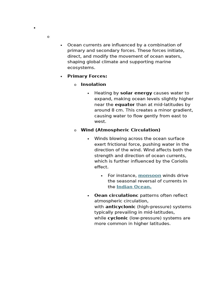 Ocean Currents Are Influenced by A Combination of Primary and Secondary ...