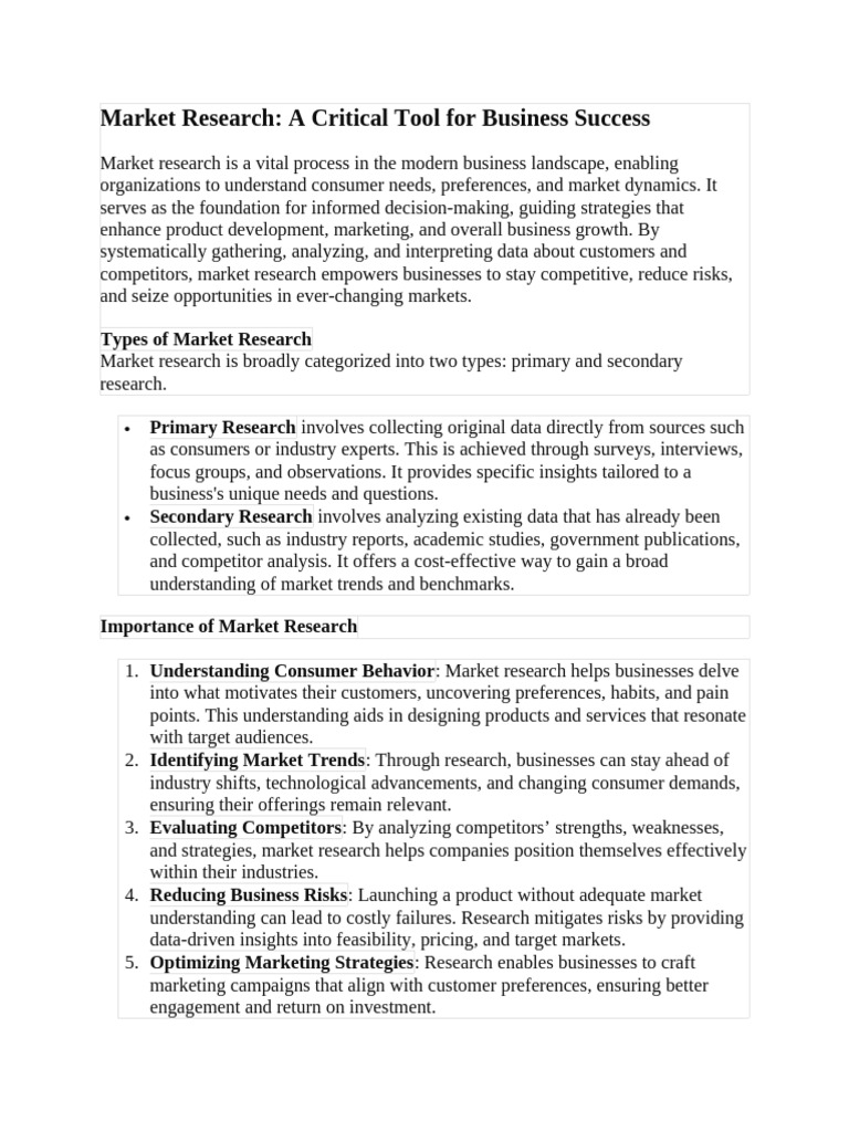 A Guide To Market Research | PDF | Marketing Research | Analytics