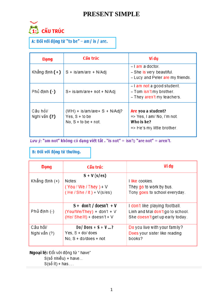 Present Simple - Ta 4 | PDF