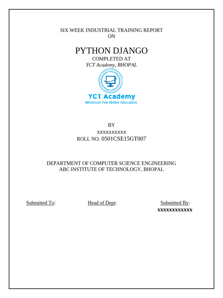 Django Training Report | PDF | Model–View–Controller | Http Cookie