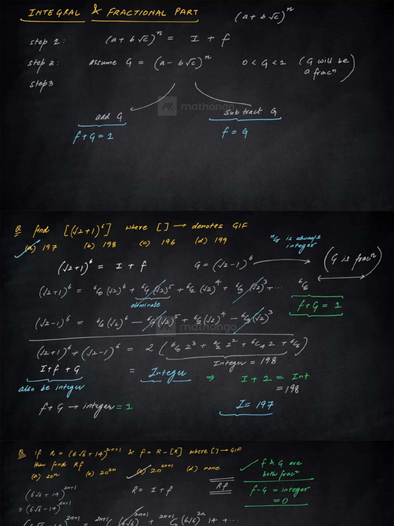 09 - Integral and Fractional Part | PDF