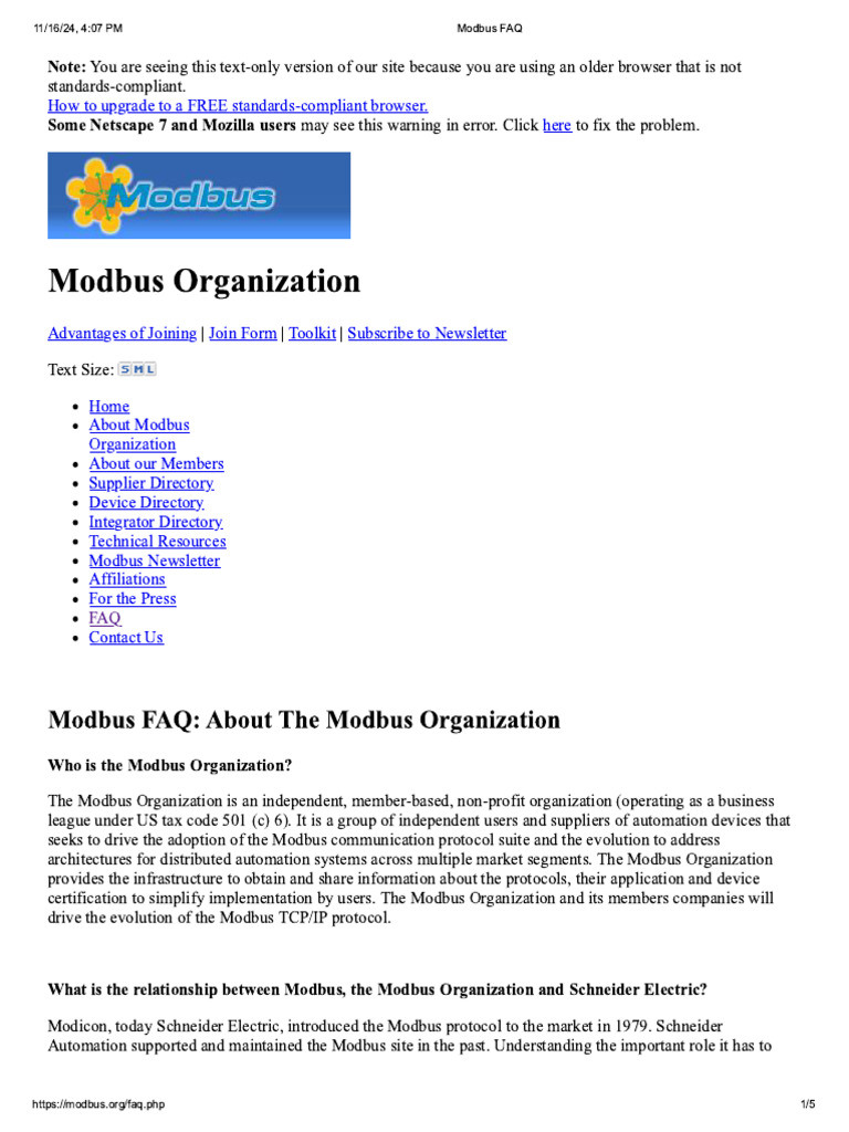 Modbus FAQ | PDF