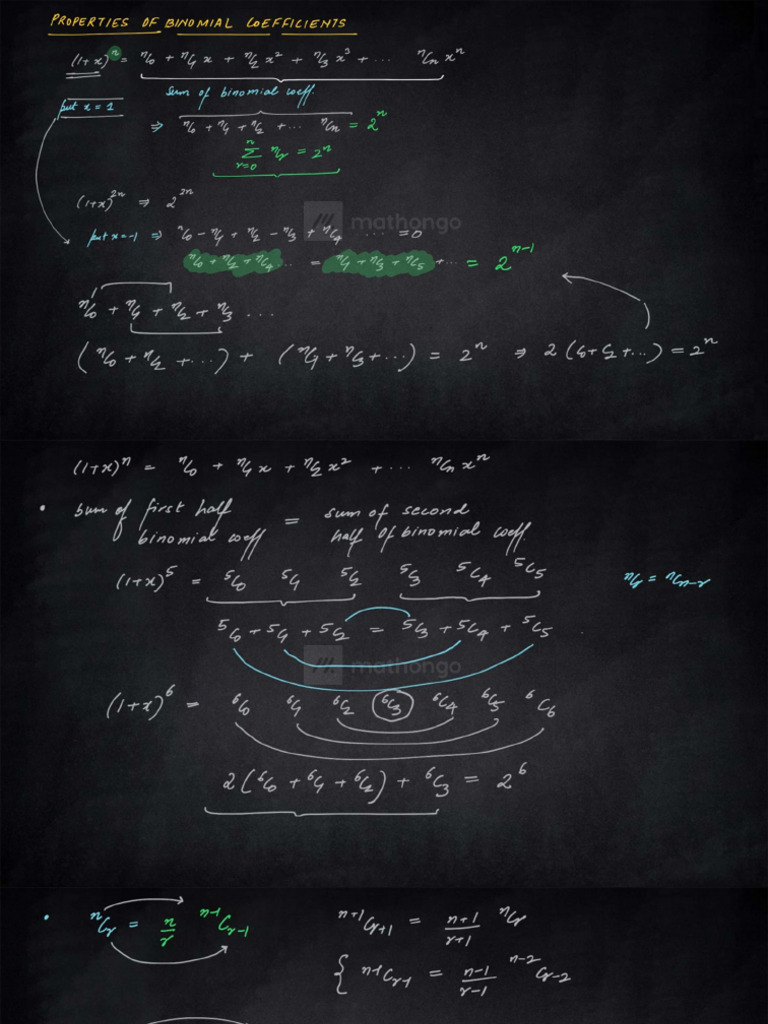 11 - Properties of Binomial Coefficients | PDF