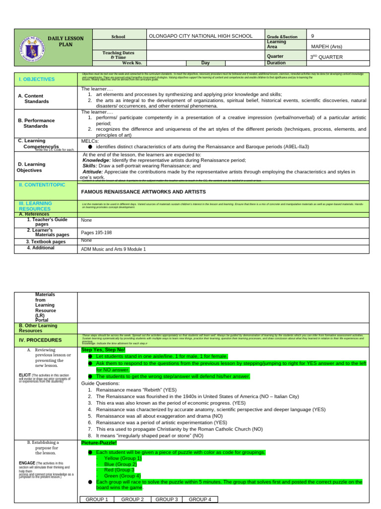 COT 2 | PDF | Learning | Renaissance