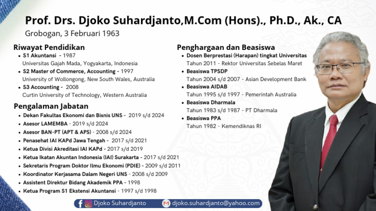 CV Prof Djoko Suhardjanto | PDF