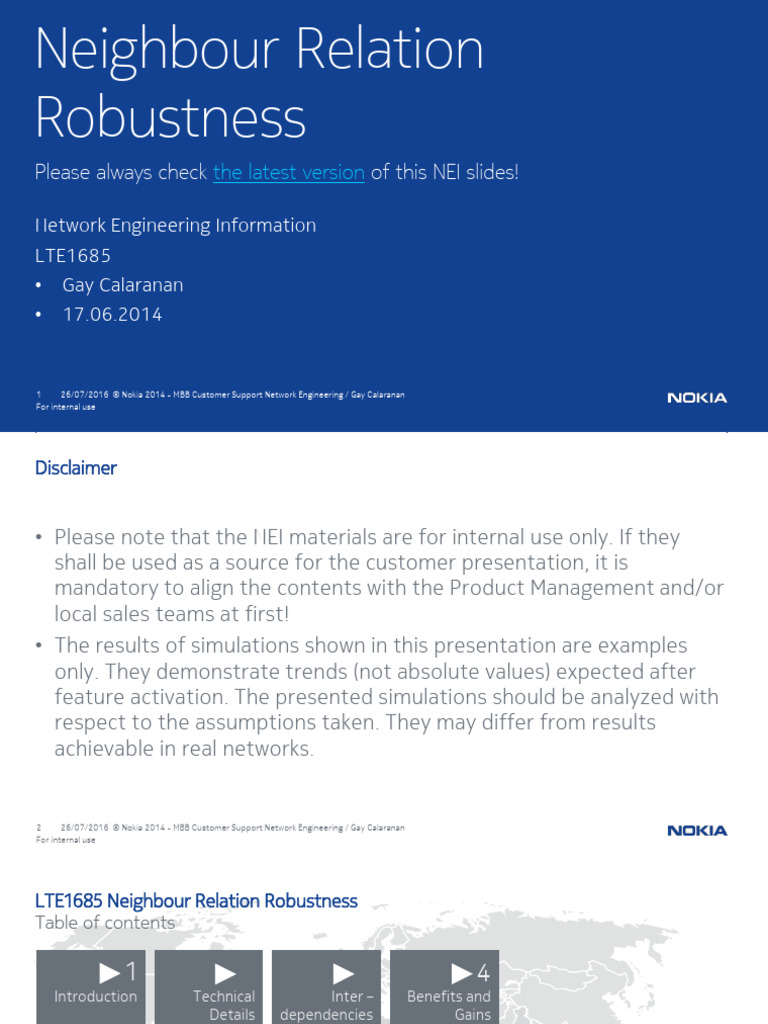 LTE1685 Neighbour Relation Overview | PDF | Lte (Telecommunication ...