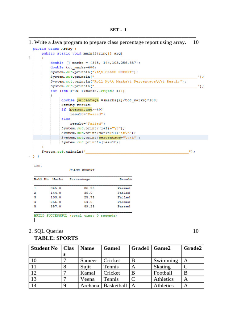Sample Practical QP 1 | PDF