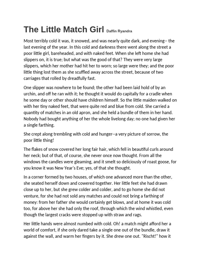The Little Match Girl Daffin Ryandra | PDF