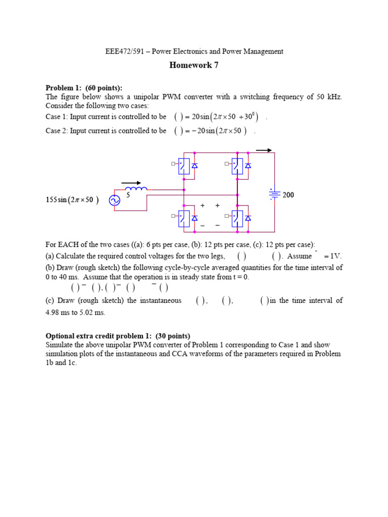 Power Electronics PWM Converter Homework | PDF | Power Electronics ...