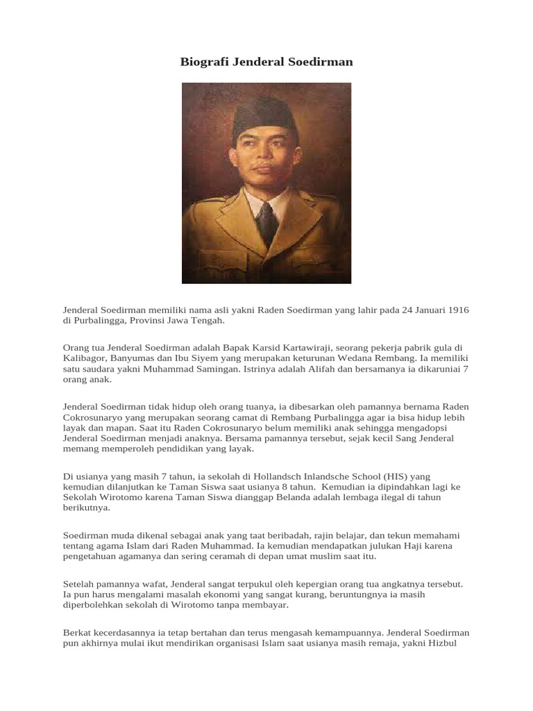 Biografi Jenderal Soedirman | PDF