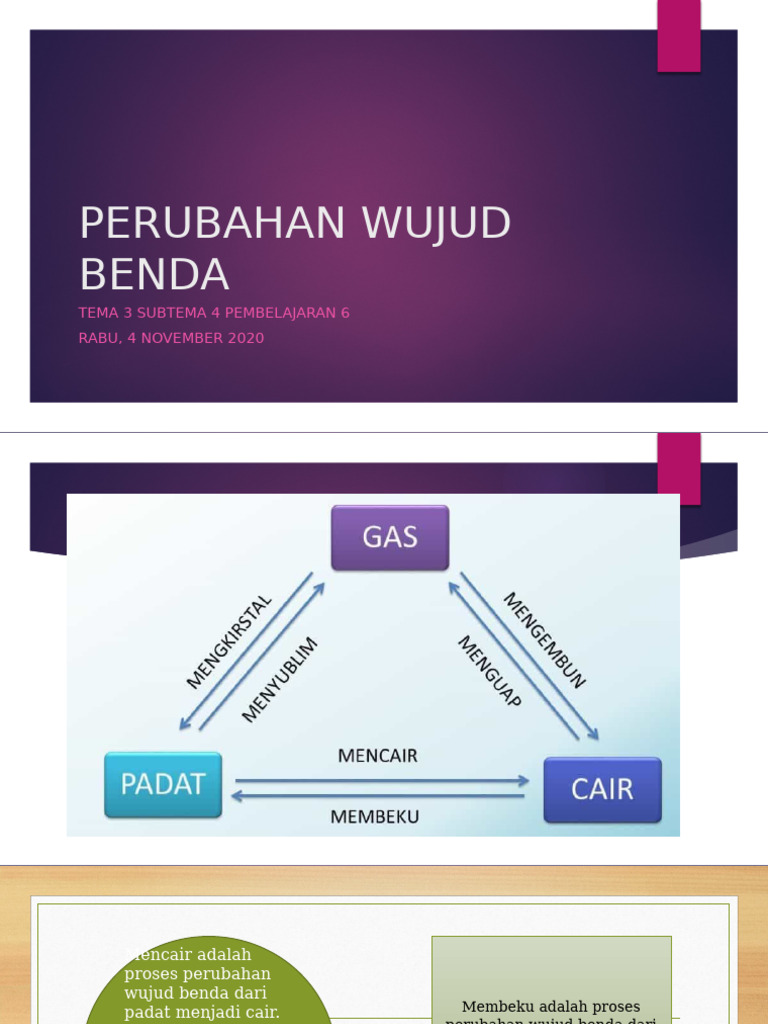 PERUBAHAN WUJUD BENDA Kelas 3 | PDF