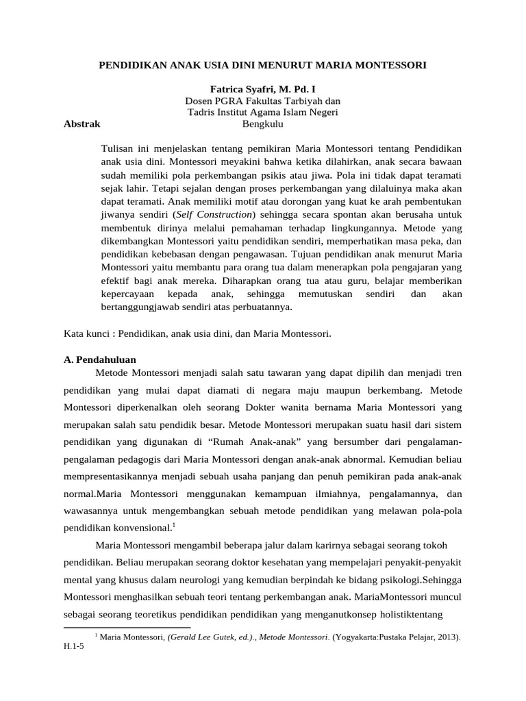 Aud MNRT Montessori | PDF