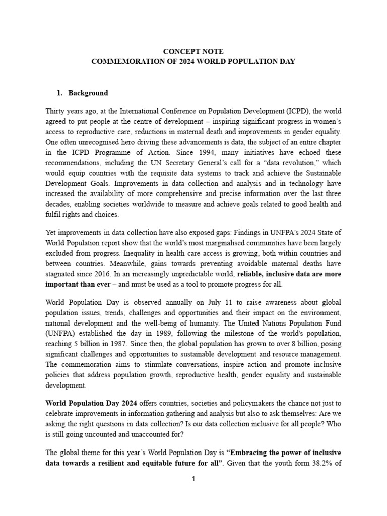 Concept Note For WPD 2024 - Final | PDF