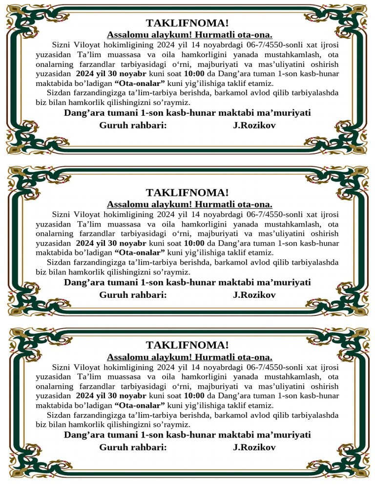 TAKLIFNOMA | PDF