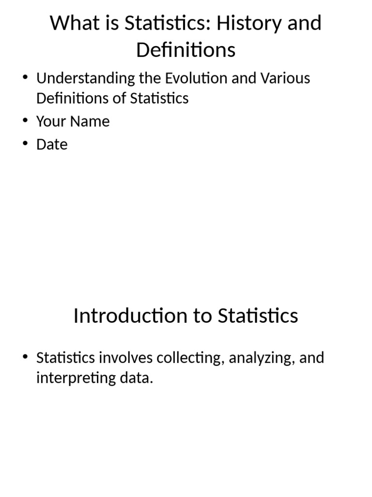 What Is Statistics History and Definitions | PDF
