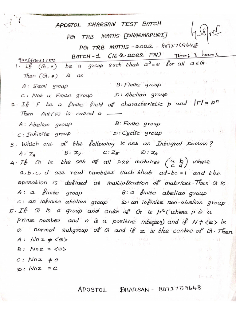 TRB 2022 Batch 1 | PDF