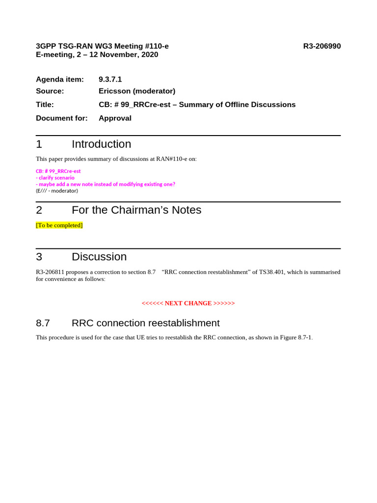 RRC Connection Reestablishment Summary | PDF | Computing