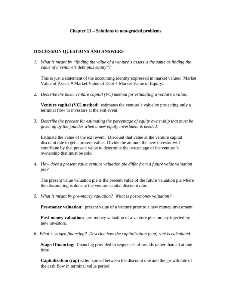 Venture Valuation Methods Explained | PDF | Valuation (Finance ...