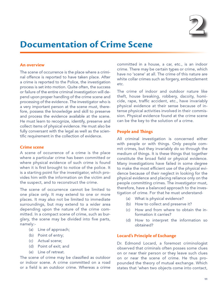 Documentation of Crime Scene | PDF | Crime Scene | Witness