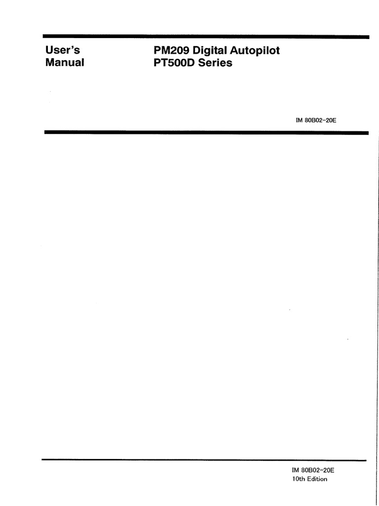 PM209 Digital Autopilot PT500D User's Manual | PDF
