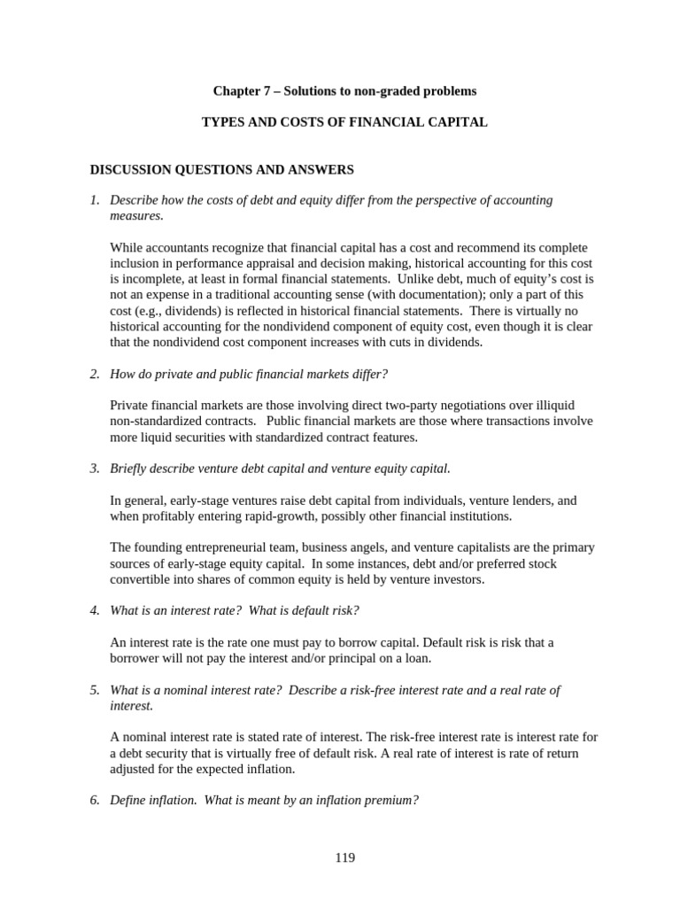 Chap. 7 - Solutions To Non Graded Problems Week 2 | PDF | Yield Curve | Cost Of Capital