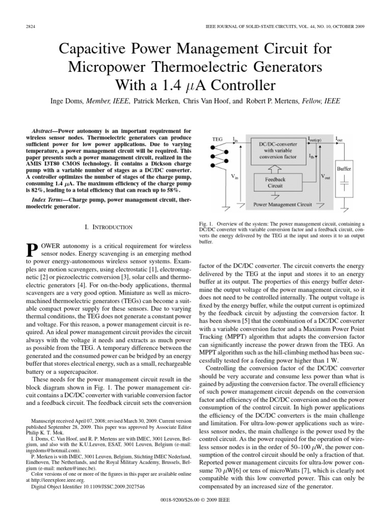 Capacitive Power Management Circuit For Micropower Thermoelectric ...