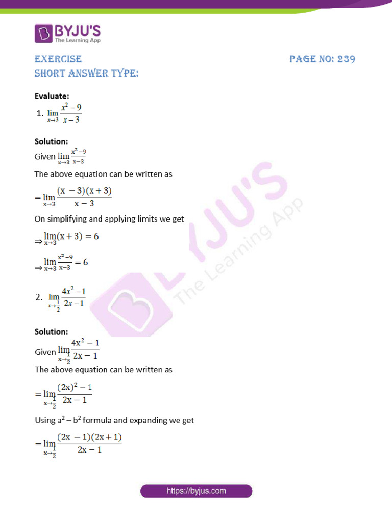 Ncert Exemplar Dec2020 Solution For Class 11 Maths Chapter 13 | PDF | Derivative | Mathematical ...
