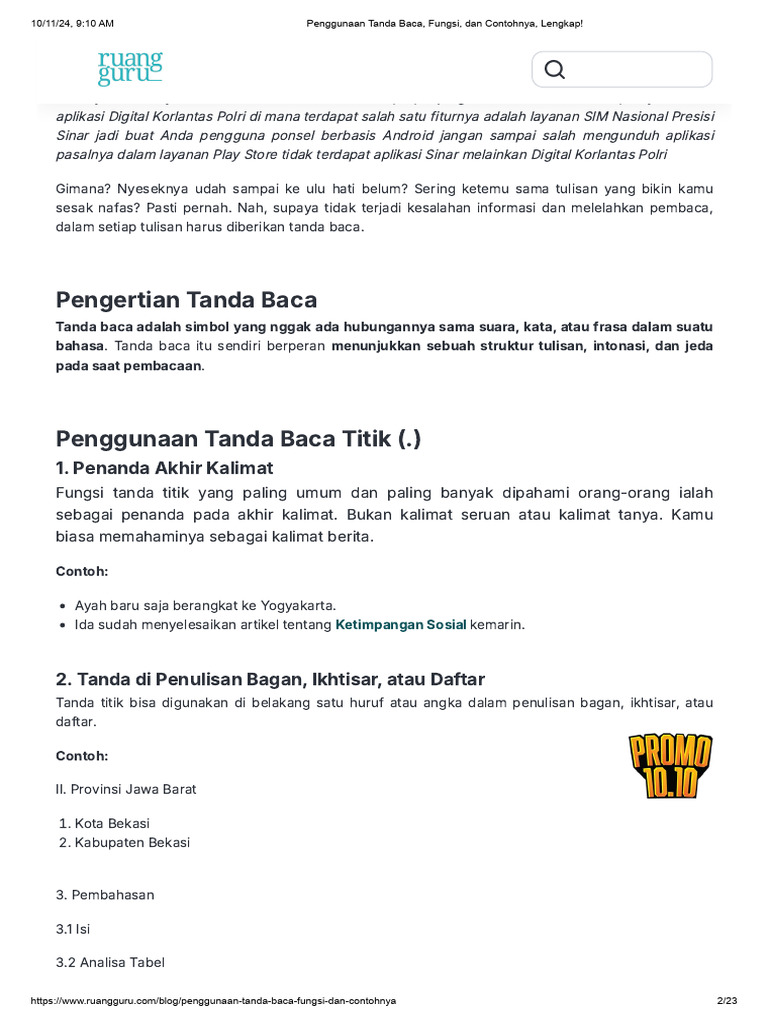 Panduan Lengkap Penggunaan Tanda Baca | PDF