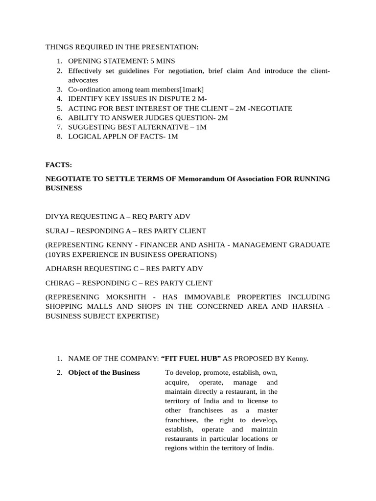 ADR 1 Negotiation - Notes | PDF | Equity (Finance) | Salary
