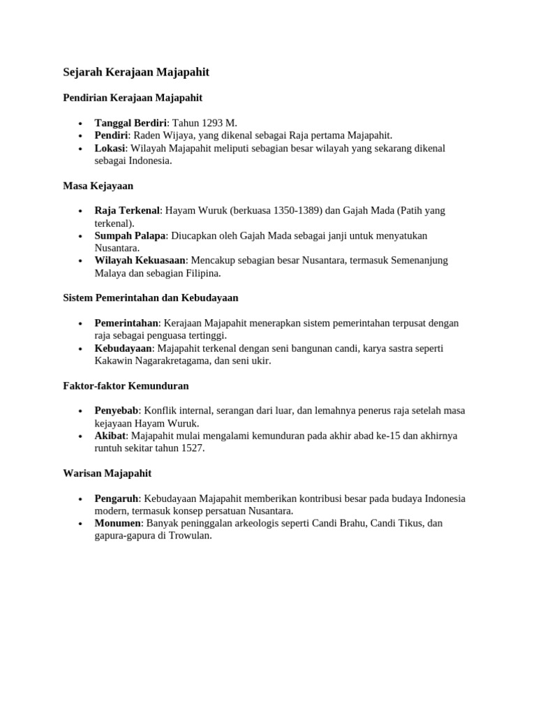 Sejarah Singkat Majapahit | PDF