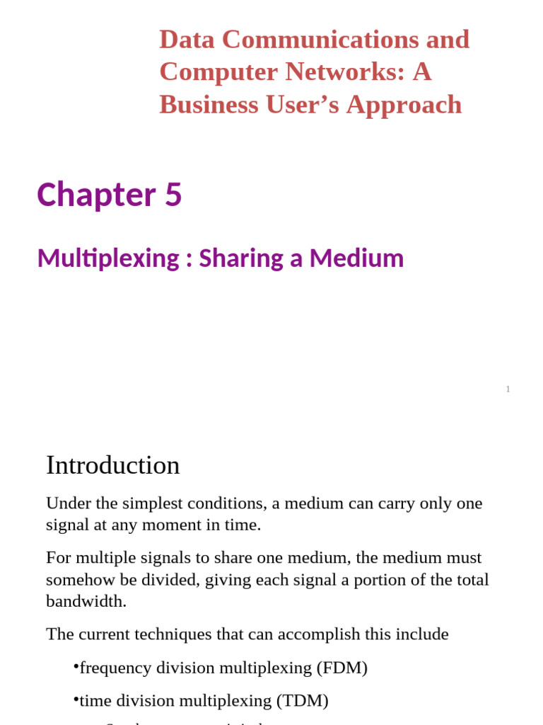 Lecture 5b Multiplexing | PDF | Multiplexing | Wavelength Division Multiplexing