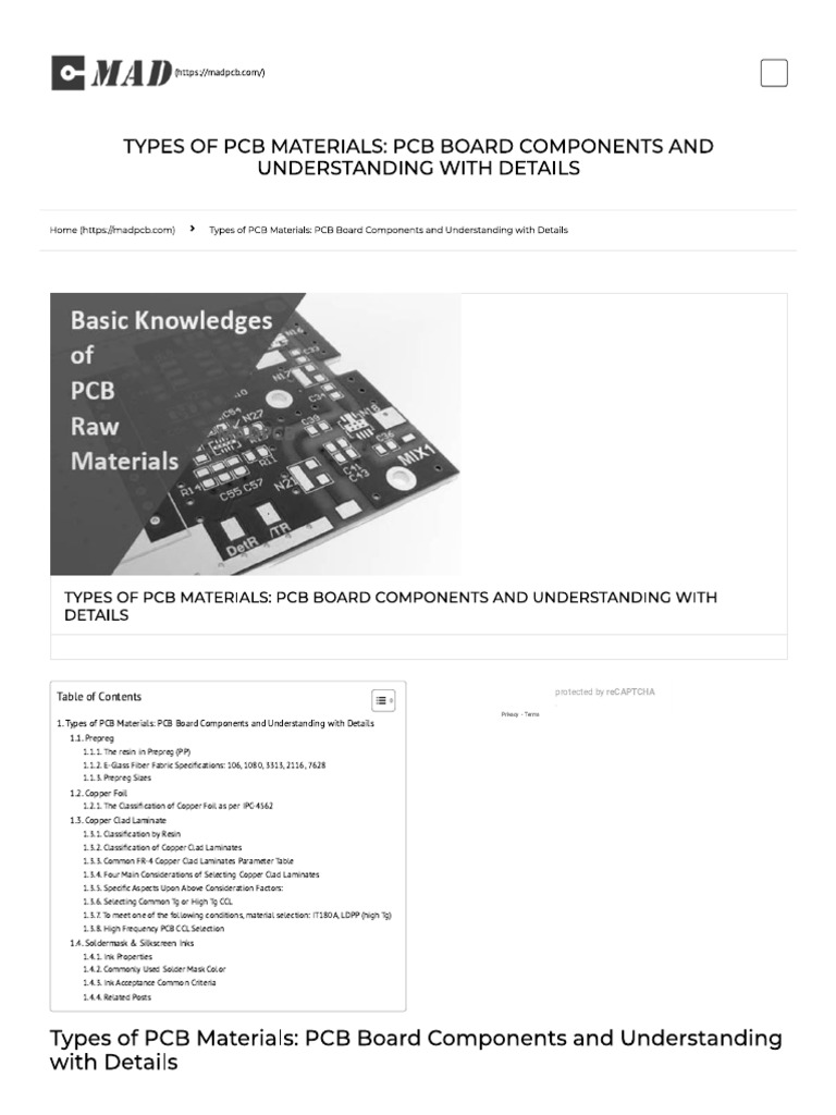 Types of PCB Materials - PCB Board Components and Understanding | PDF