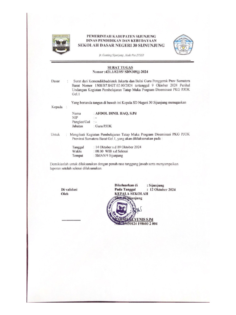 Surat Tugas Pdf Jadi Pdf