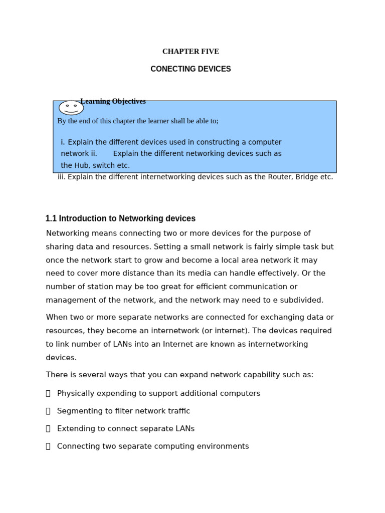 Connecting Interconnecting Devices | PDF | Network Switch | Computer Network