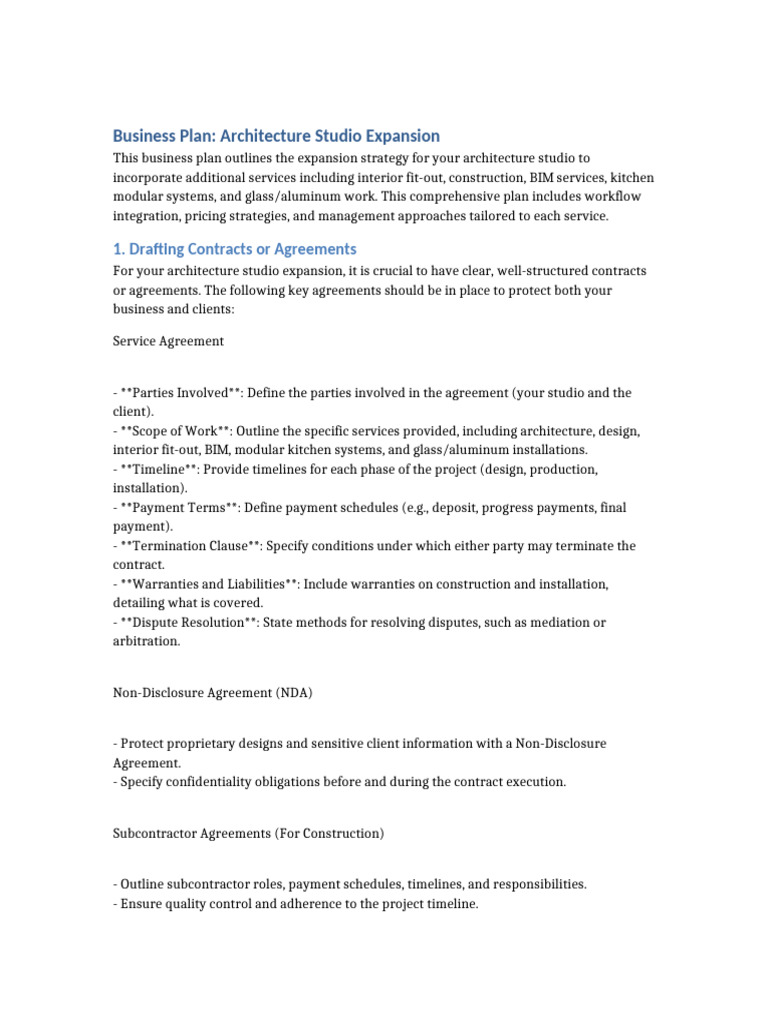 Architecture Studio Expansion Plan | PDF | Non Disclosure Agreement ...