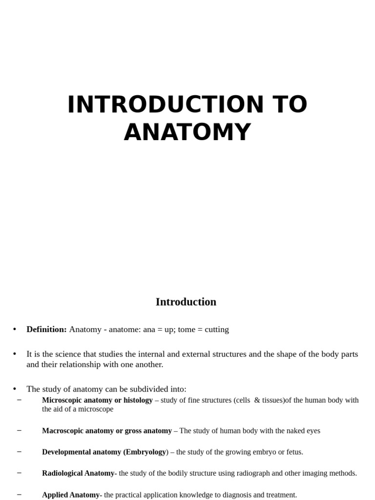 Anatomy: Structure, Terminology, and Functions | PDF | Anatomical Terms ...