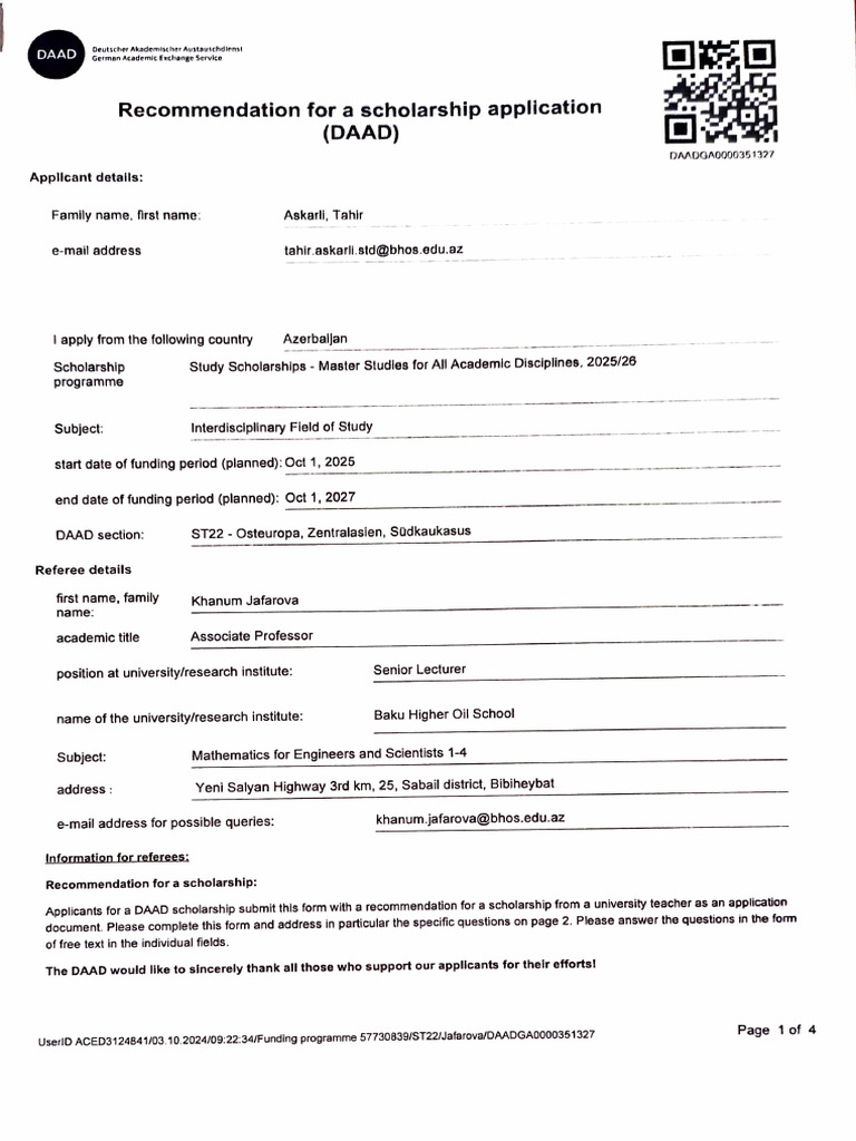 Recommendation Letter Khanum Jafarova | PDF | Mathematics | Engineering