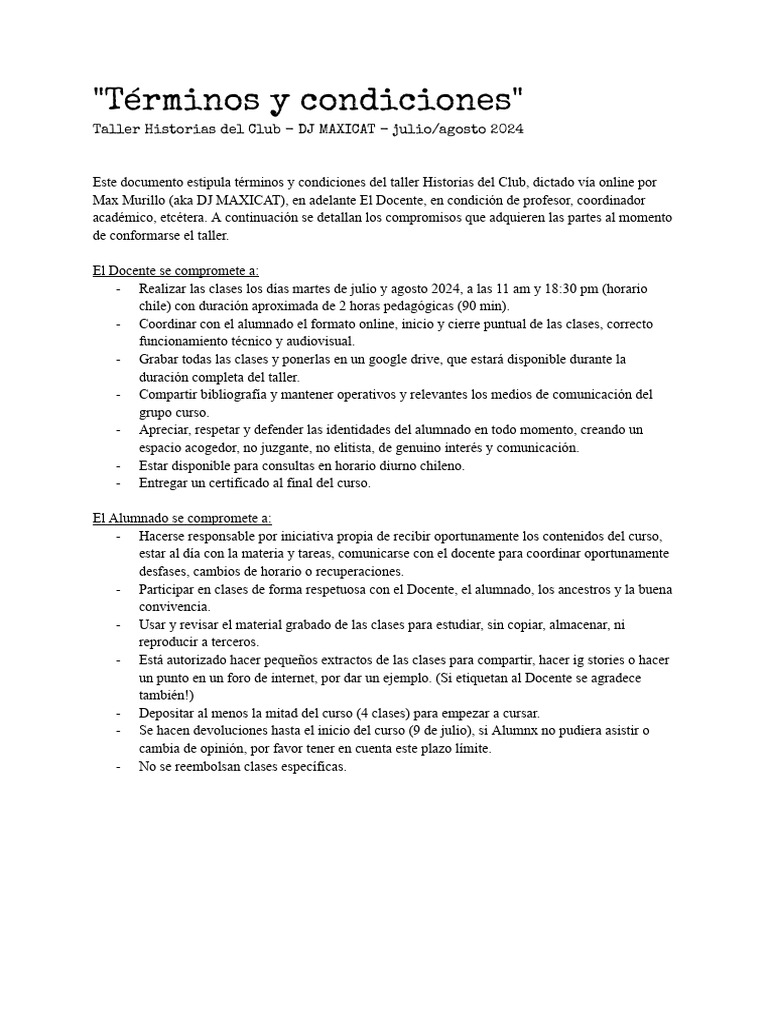 Términos y Condiciones | PDF