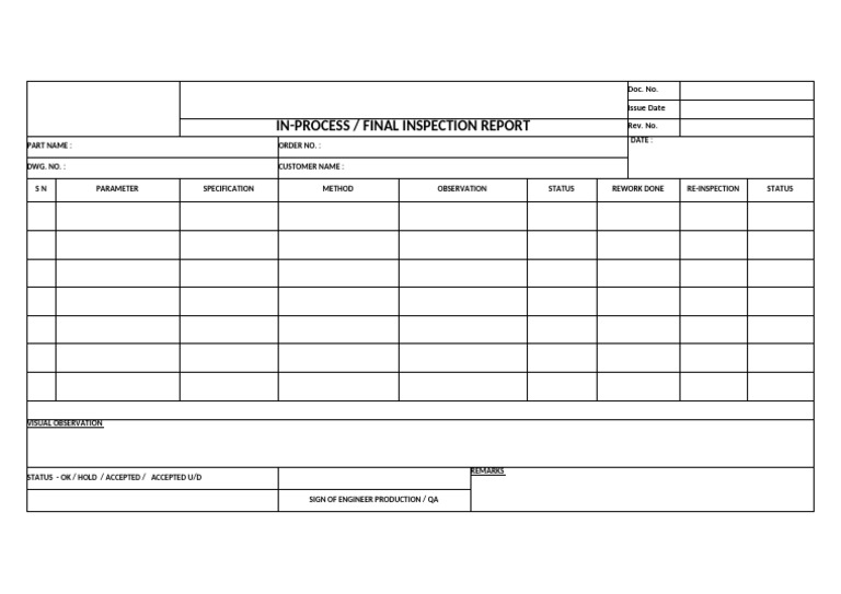 Final & Inprocess Insp. | PDF