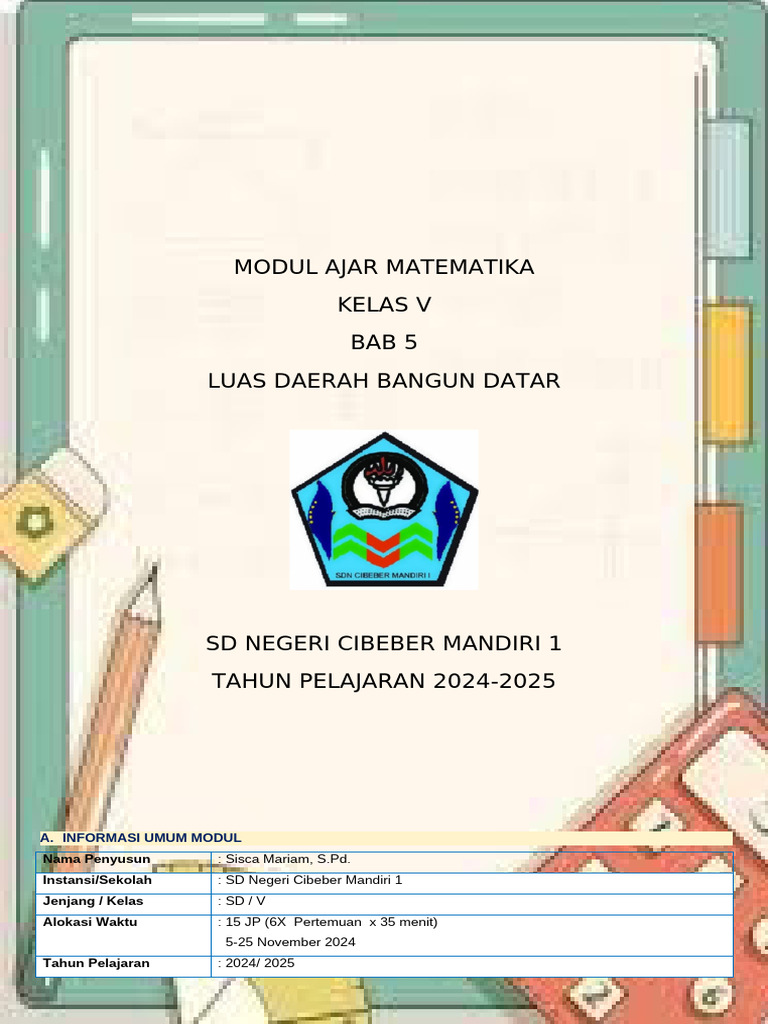 Modul Ajar Bahasa Inggris Bab 5 Kelas 5 SD | PDF