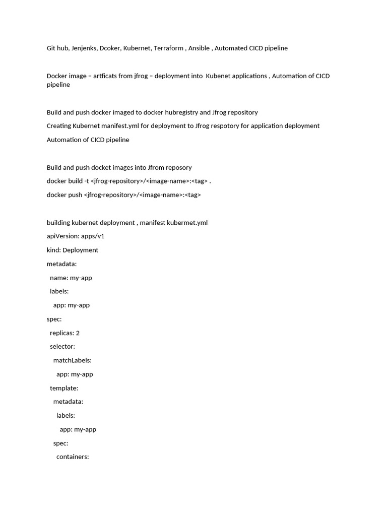 Devops Engineer - Lab Sessions - CICD Pipeline Scripts - Projets | PDF ...