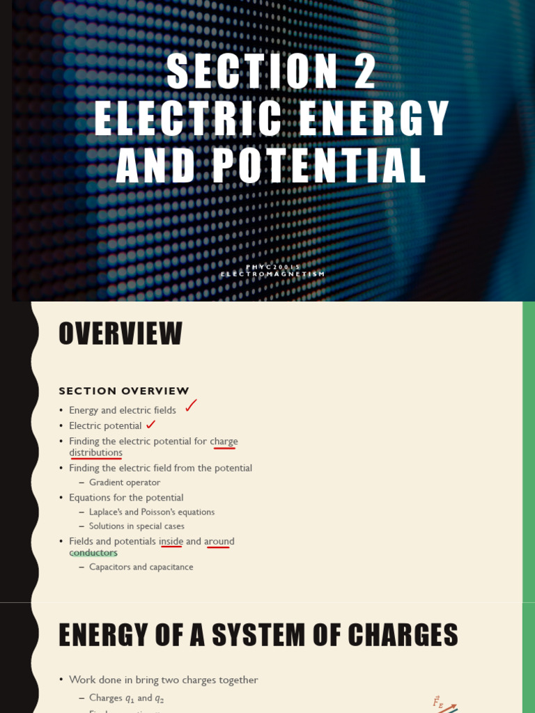 Em s2 Electric Energy and Potential | PDF | Electrostatics | Coordinate ...