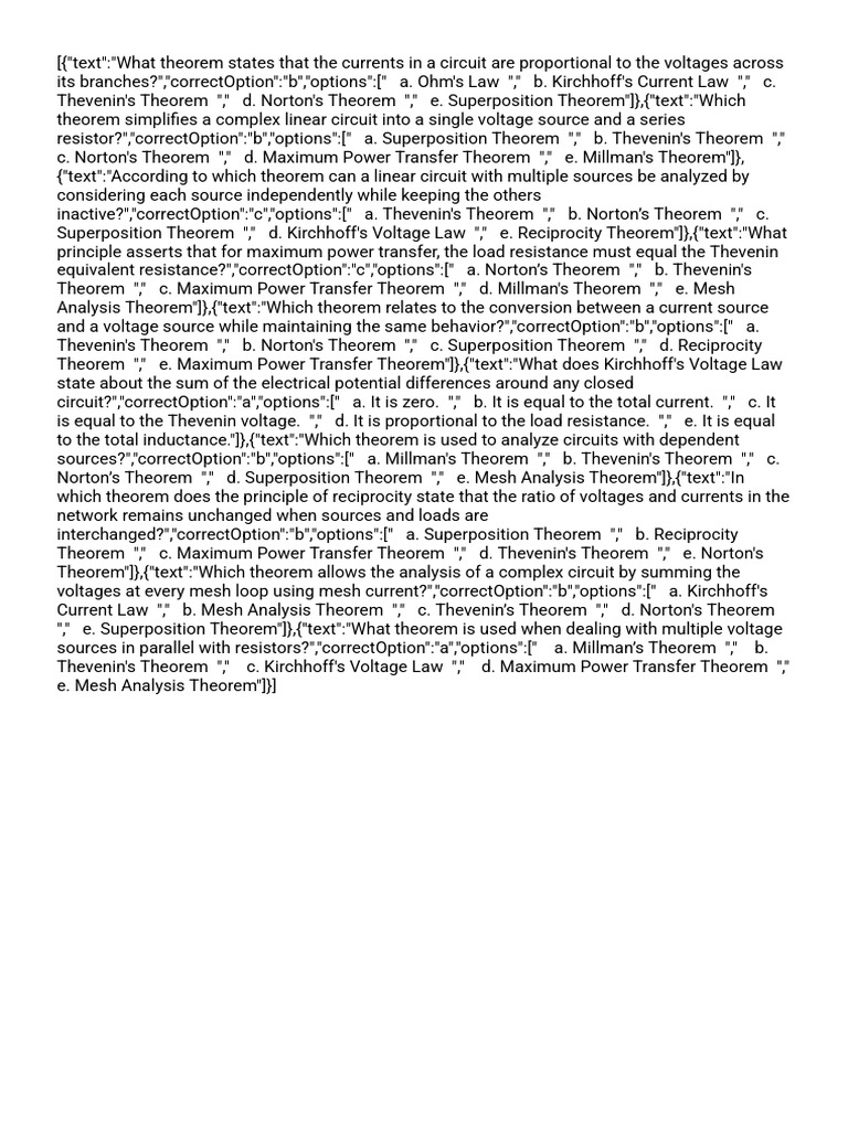 Quiz Pdf Electrical Network Electronic Engineering