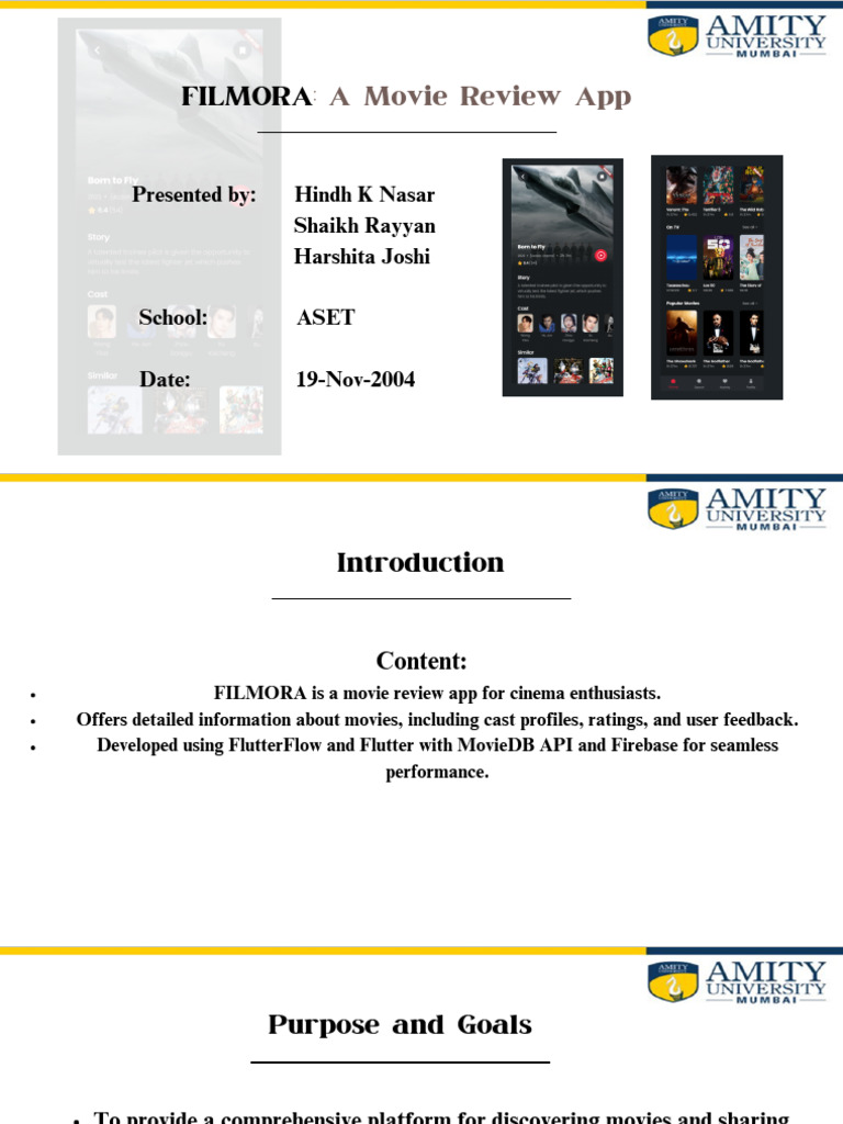 FILMORA A Movie Review and Streaming App | PDF