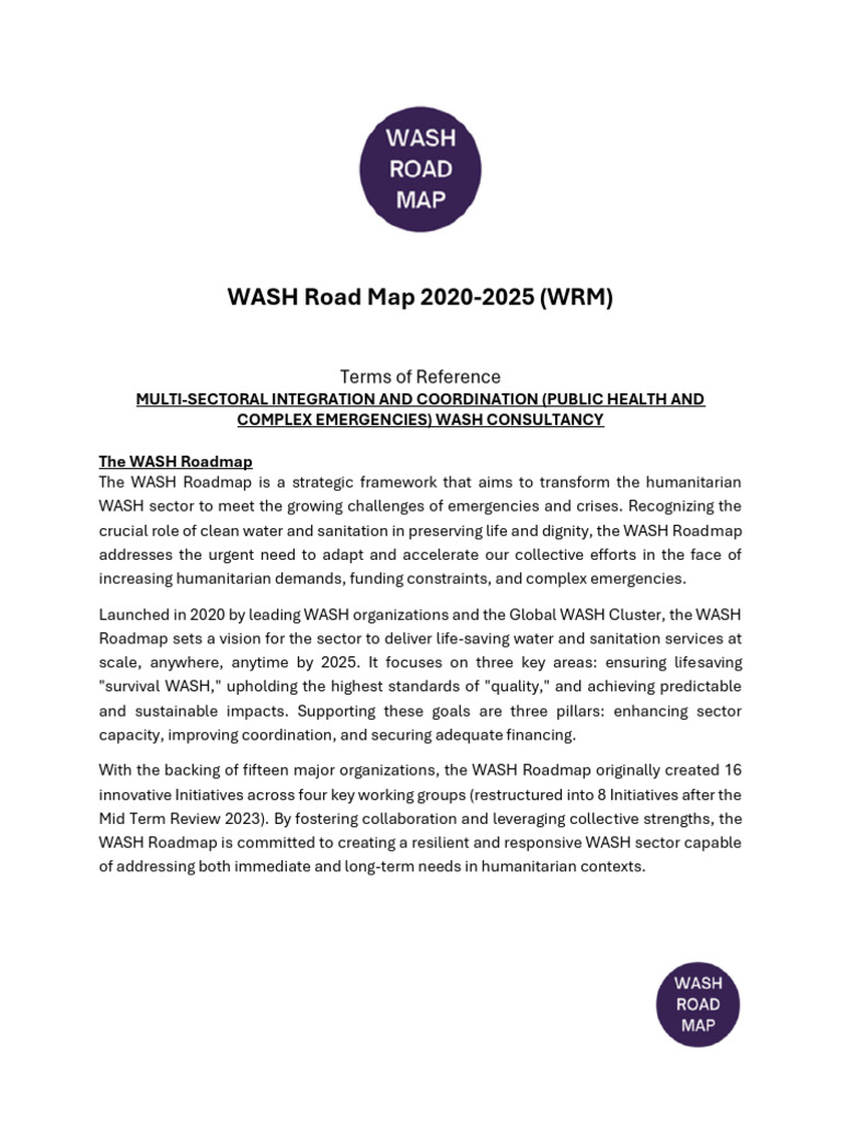 WASH Roadmap 2020-2025 Overview | PDF | Wash | Climate Resilience